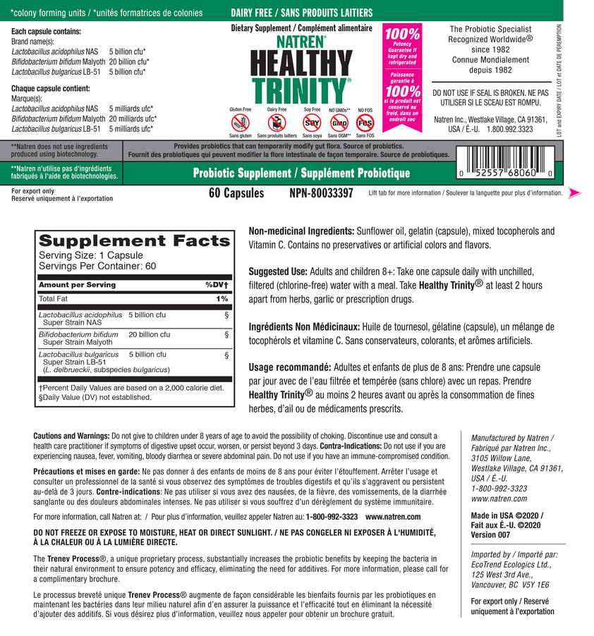 Natren Healthy Trinity Probiotics – LTYG Shoppe Canada